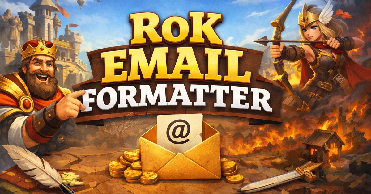 Rise of Kingdoms Alliance Mail Formatter - Free RoK Mail Tool | Sweary.com
